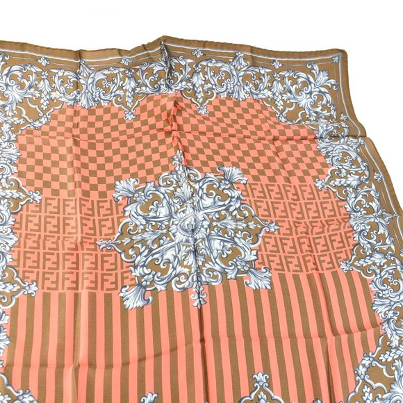 Fendi | Accessories | Fendi Multicolor Ff Logo Paisley Silk Scarf Ce ...